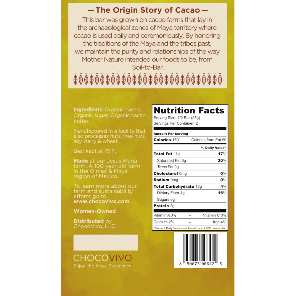 75% Cacao Criollo Dark Chocolate Bar – ChocoVivo